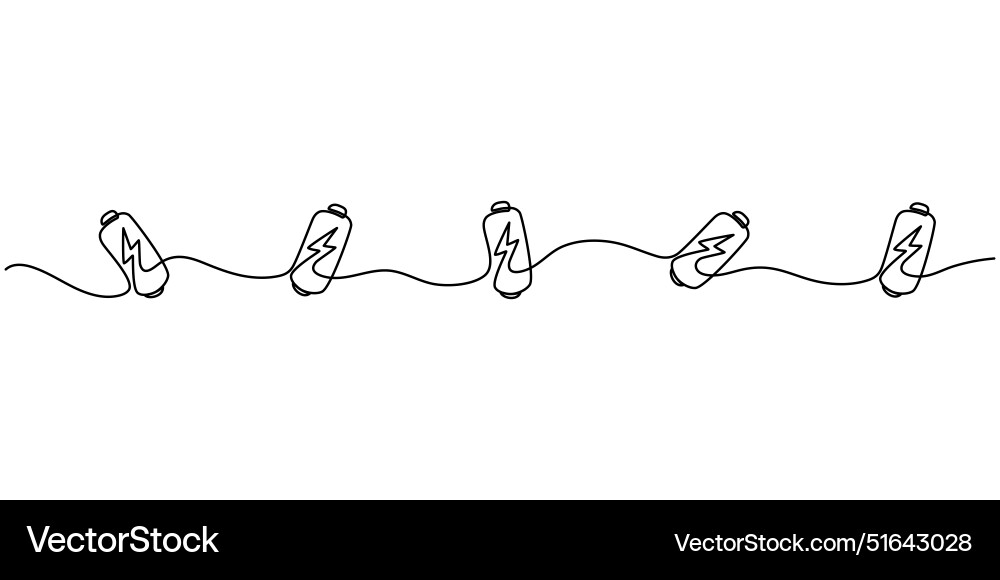 Line drawing of battery charging with lightning Vector Image