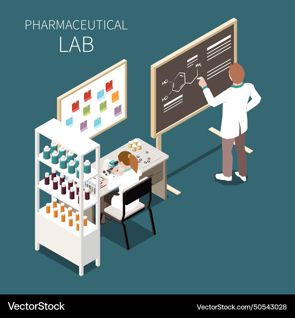 Pharmaceutical lab concept Royalty Free Vector Image