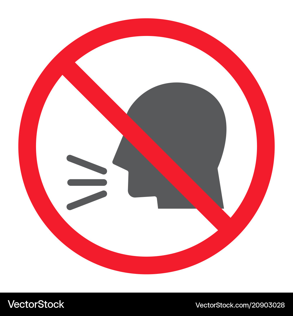 Silence Sign Glyph - Prohibition Royalty Free Vector Image