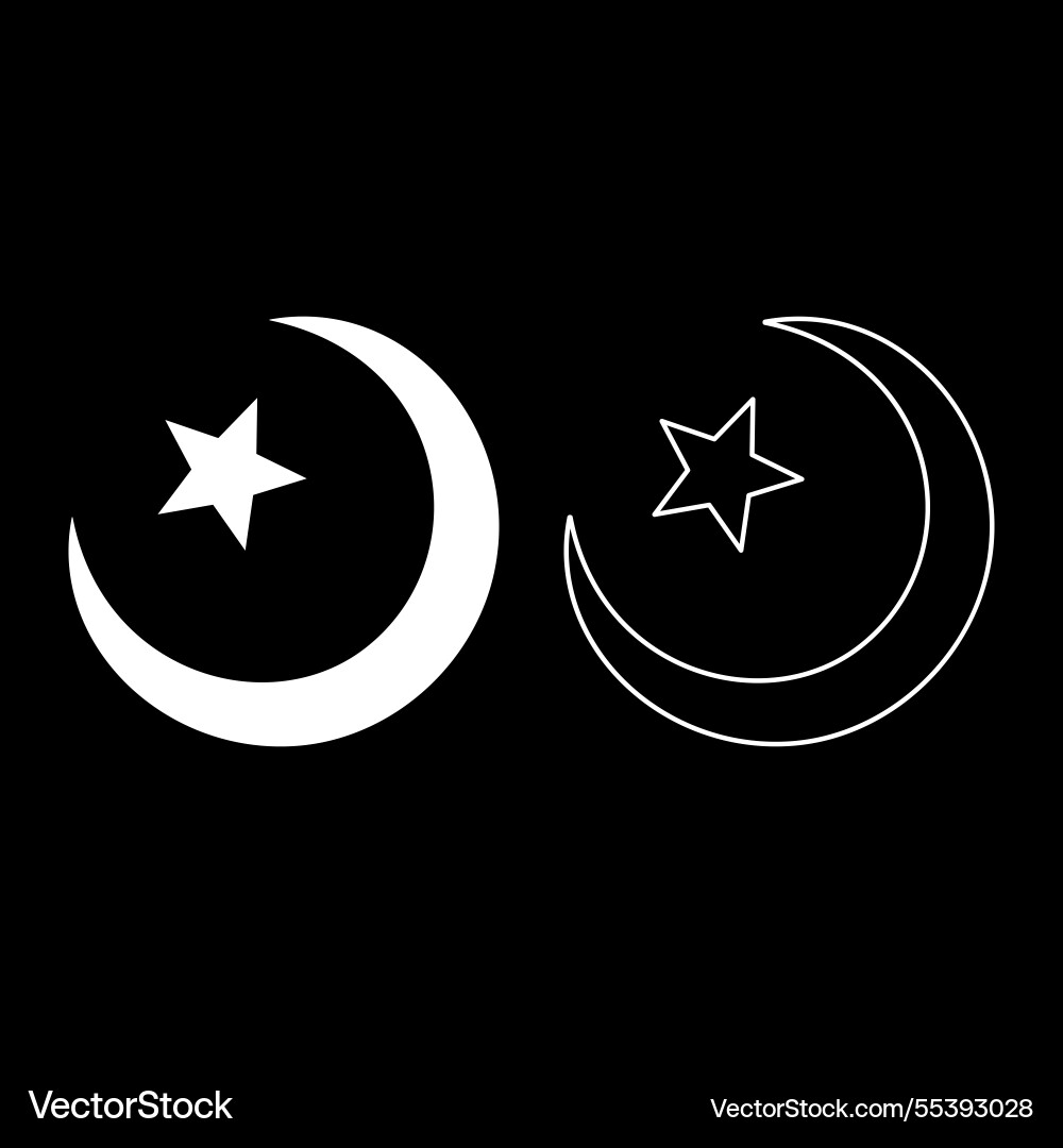 Symbol alem islam halfmoon arabic moon and star Vector Image