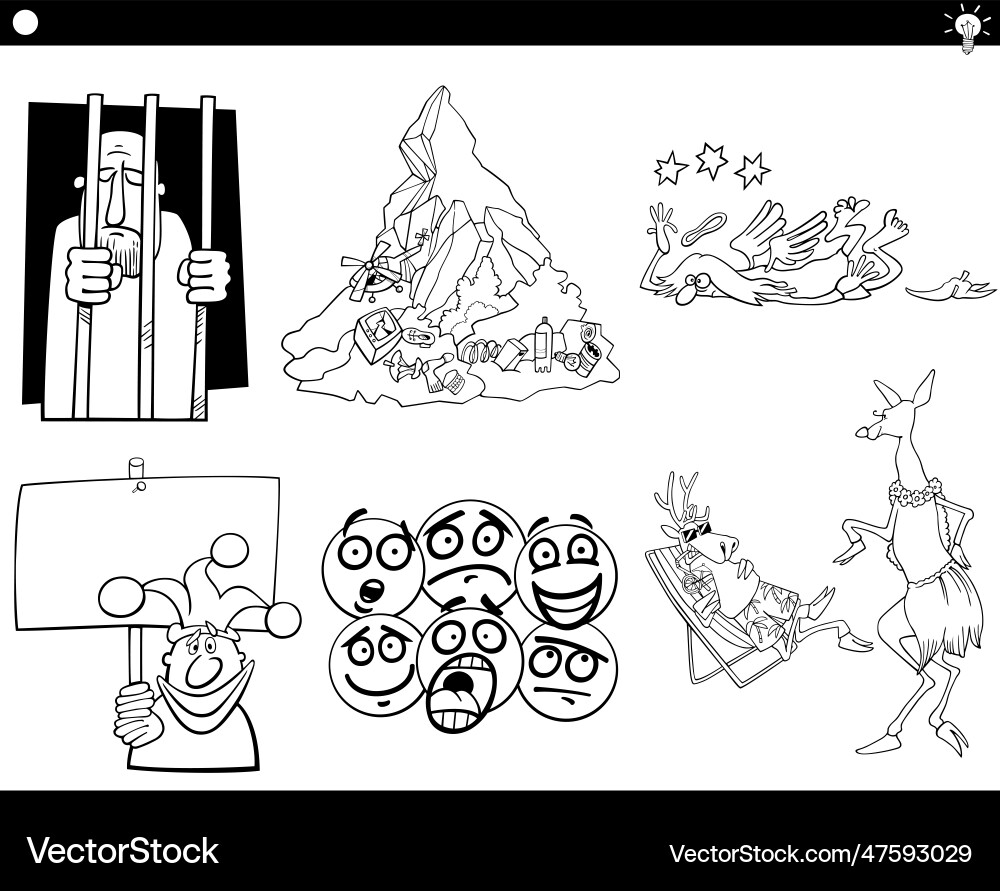 Cartoon concepts or proverbs with comic Royalty Free Vector