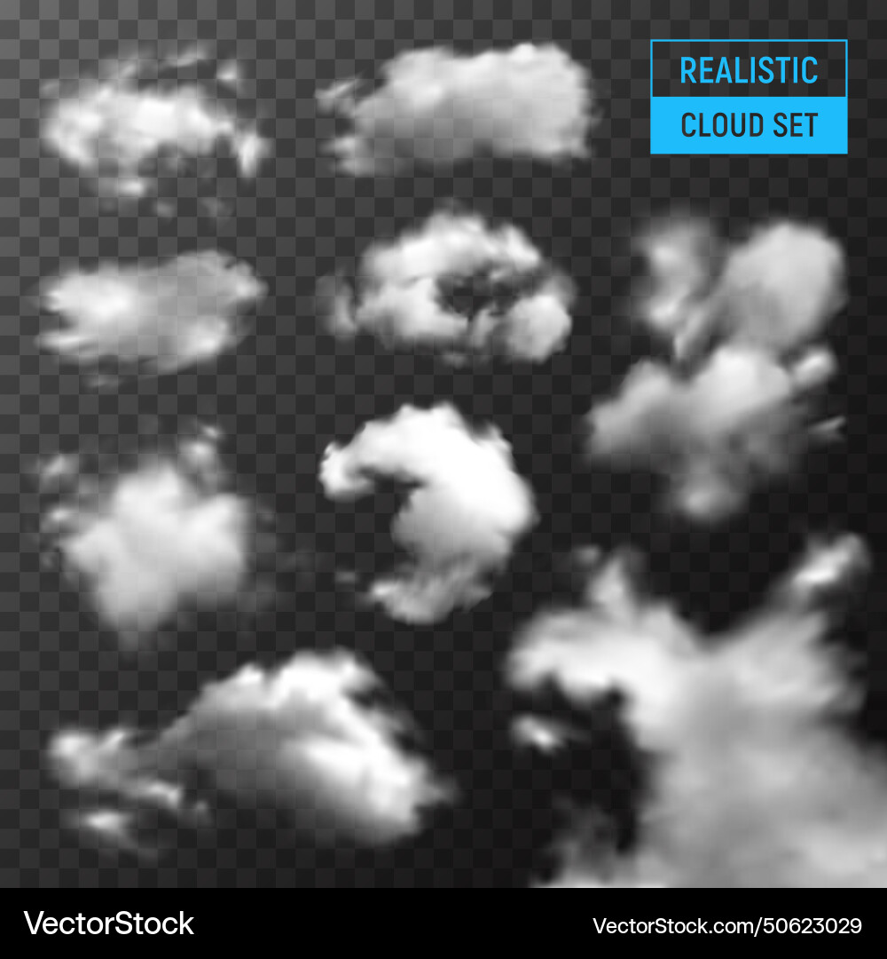 Clouds realistic set Royalty Free Vector Image