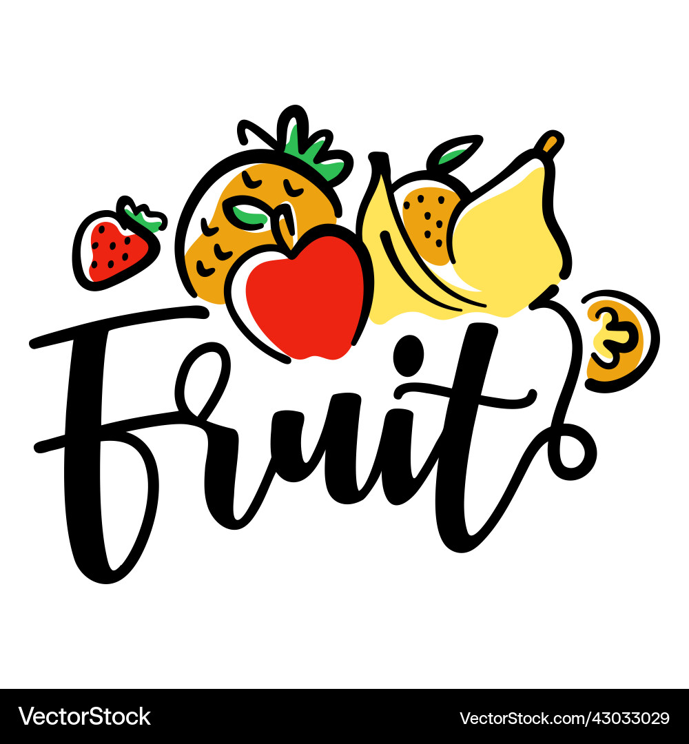 Fruit Lettering Art Royalty Free Vector Image - VectorStock