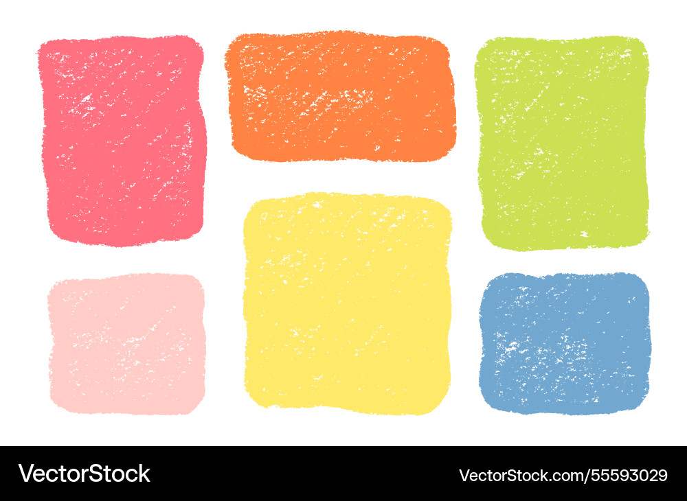 Organic crayon rectangle frame shapes set hand Vector Image