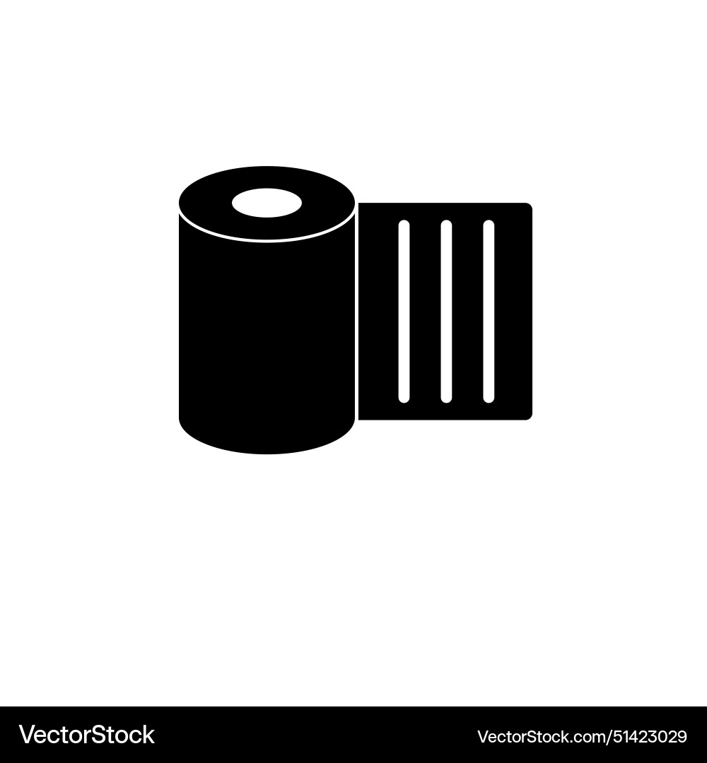 Paper or textile fabric roll solid flat icon Vector Image