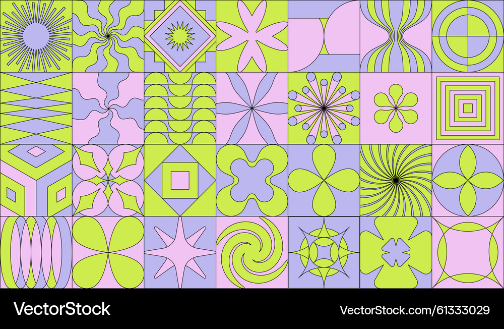 Retro Geometric Pattern Set – Royalty-Free Vector | VectorStock