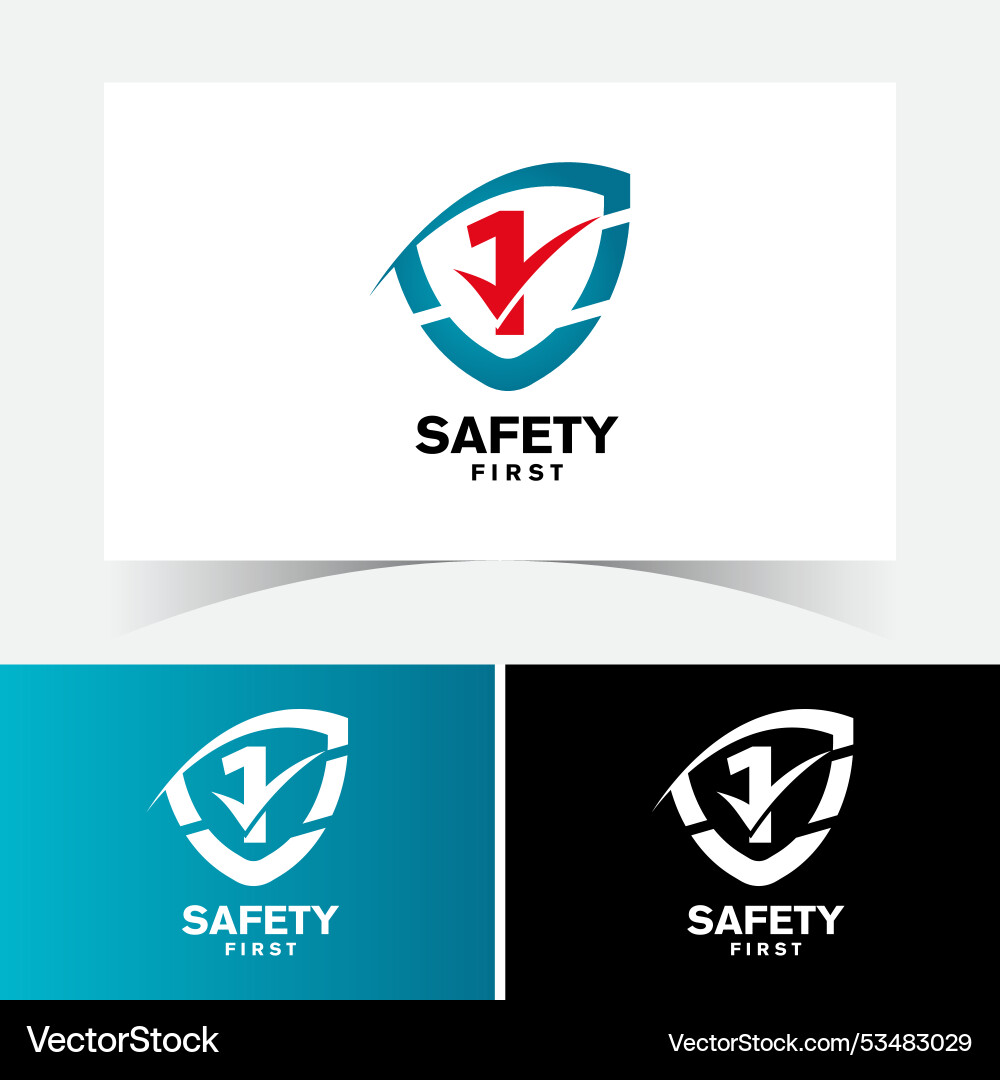 Safety first logo design template Royalty Free Vector Image