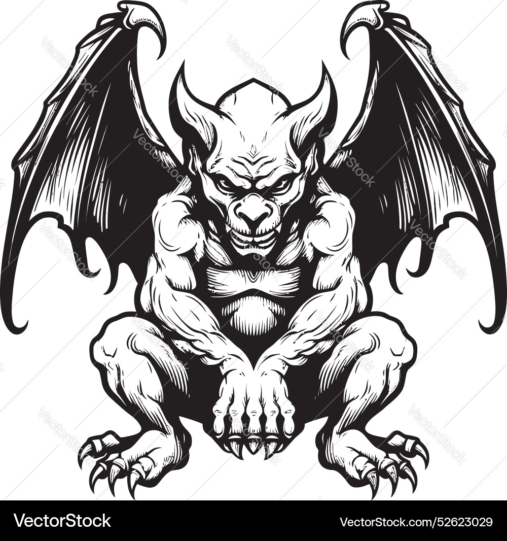 Winged guardian logo and design featuring Vector Image