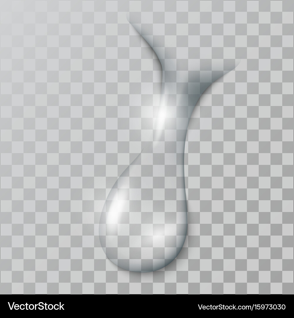 A realistic water drop with shadows reflect Vector Image