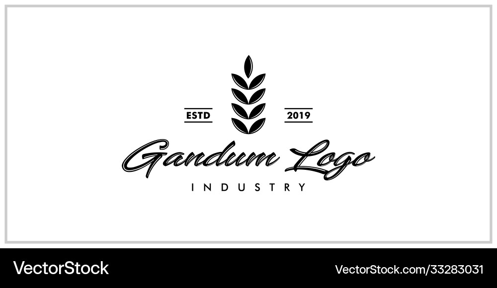 Classic Grain Logo - Wheat, Rice, Flour Royalty Free Vector