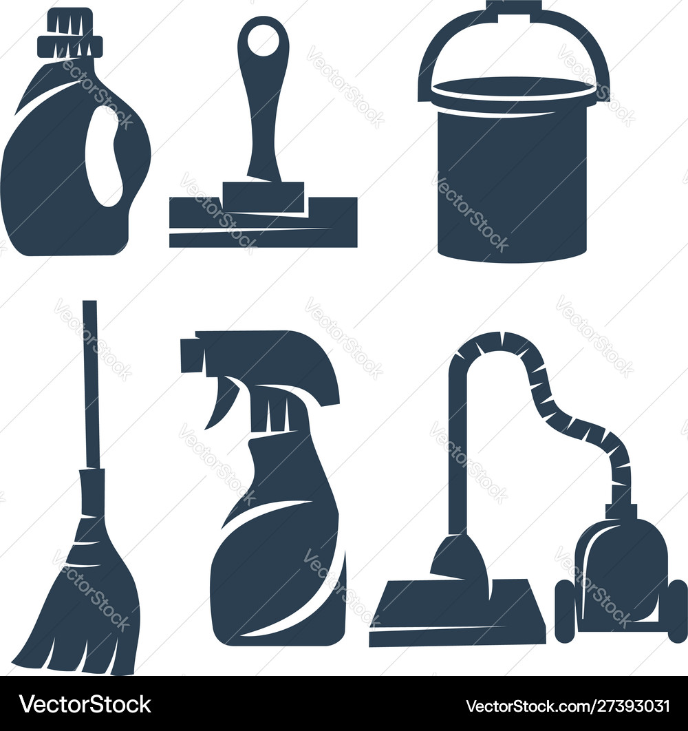 Cleaning service tool business logo design Vector Image