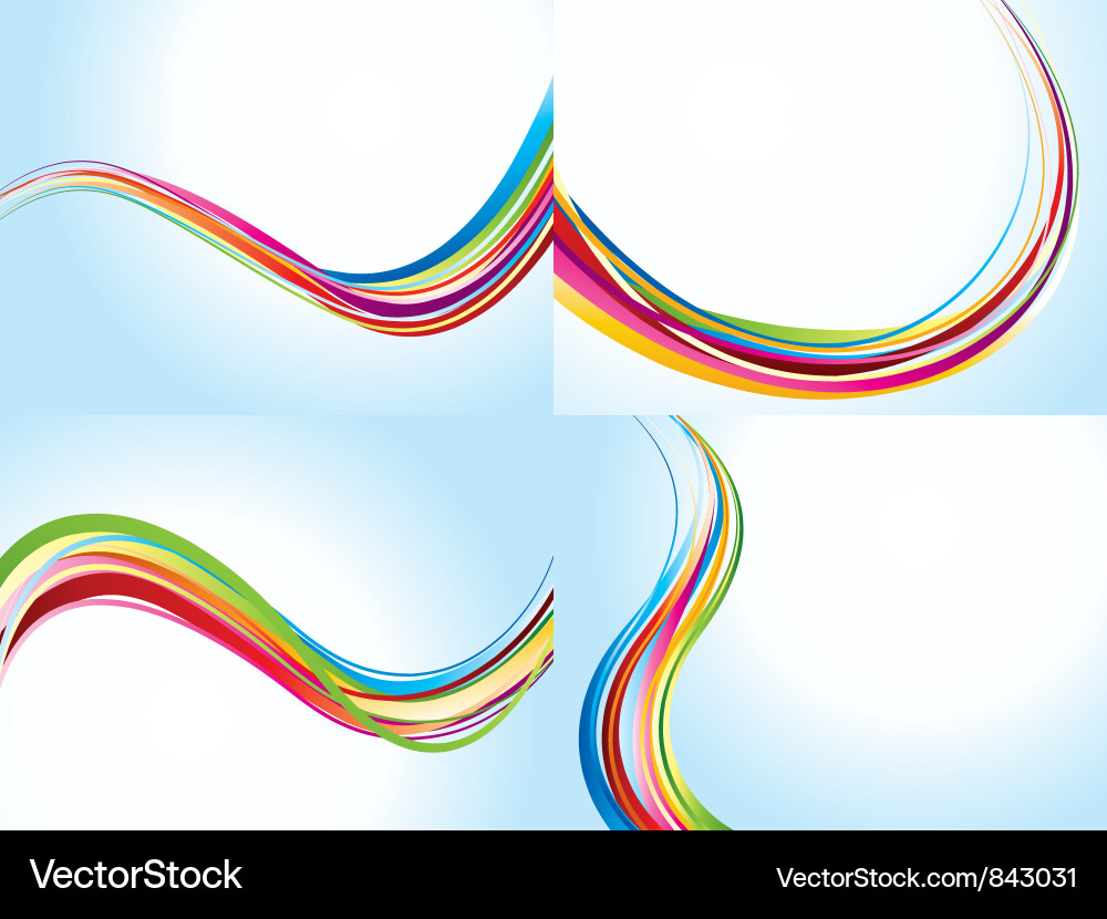 Colorful Swirl Wave Backgrounds Royalty Free Vector Image