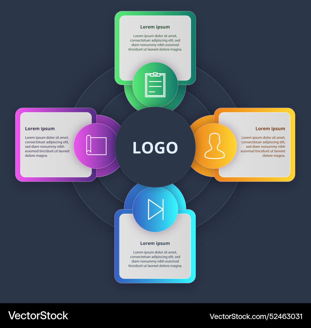 Gradient infographics template design Royalty Free Vector