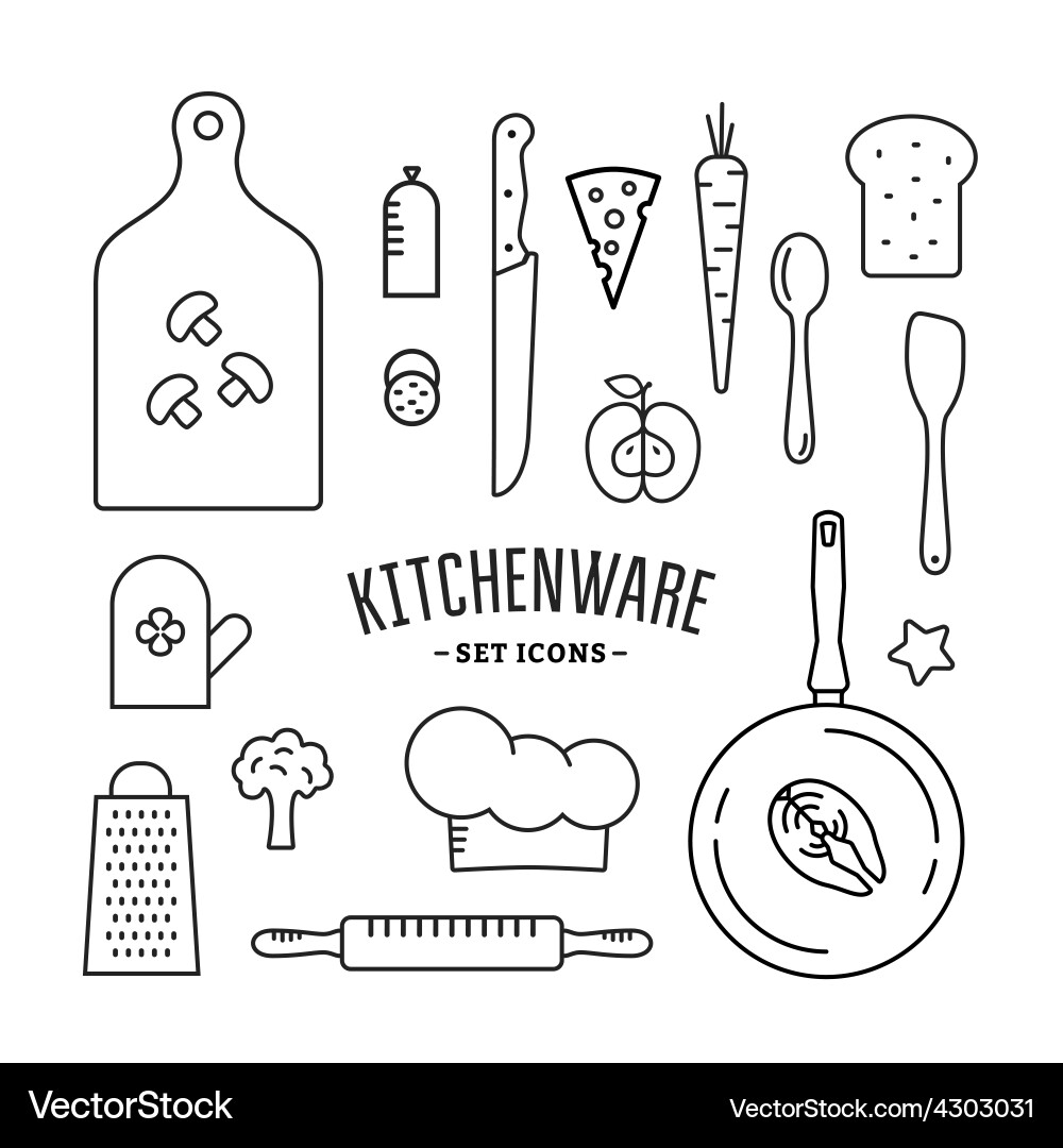 Kitchenware Icons Set Royalty Free Vector Image