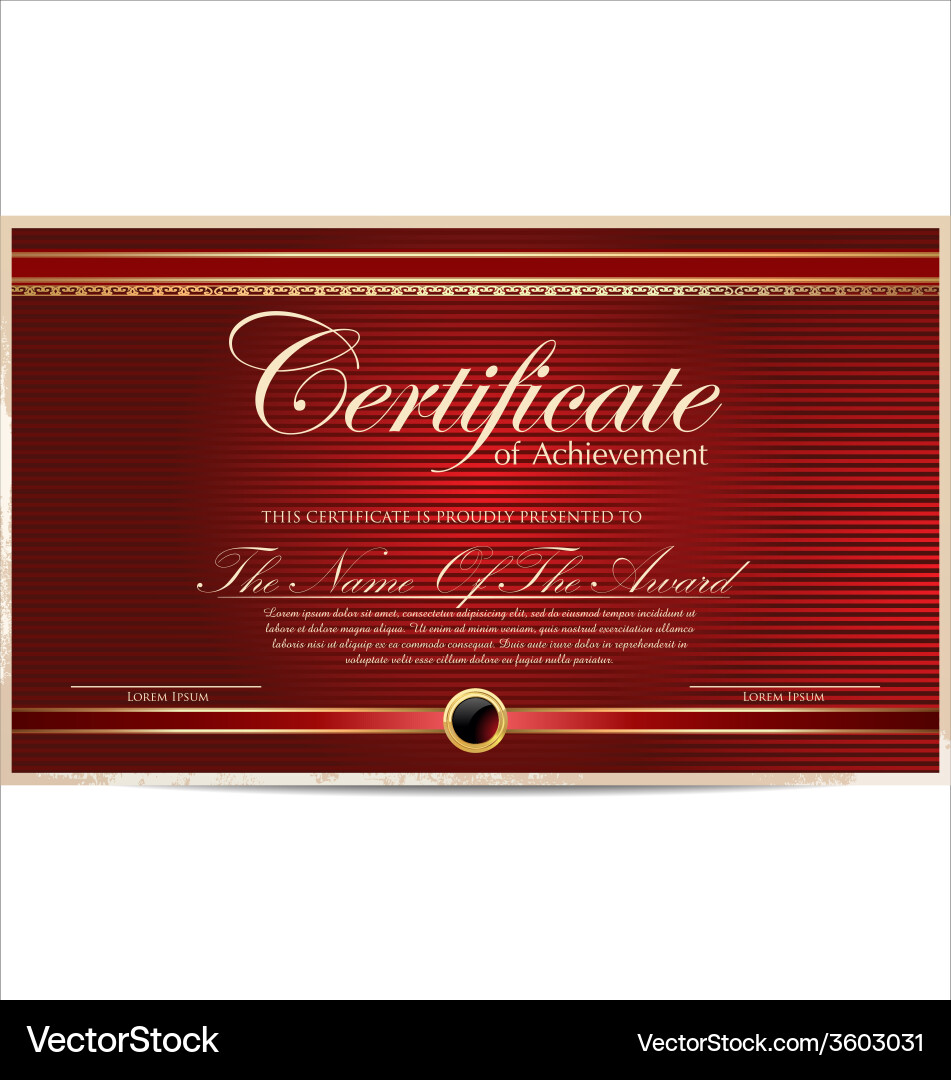 Red certificate template Royalty Free Vector Image