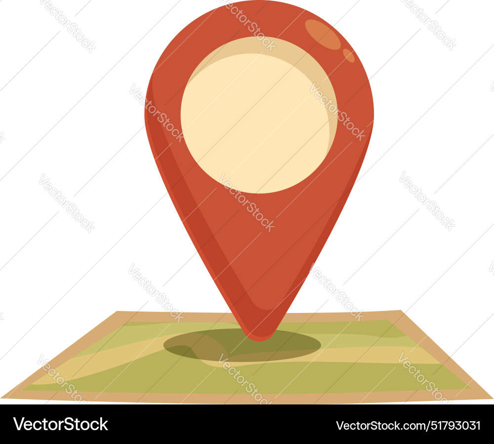 Red location pin pointing a specific place Vector Image