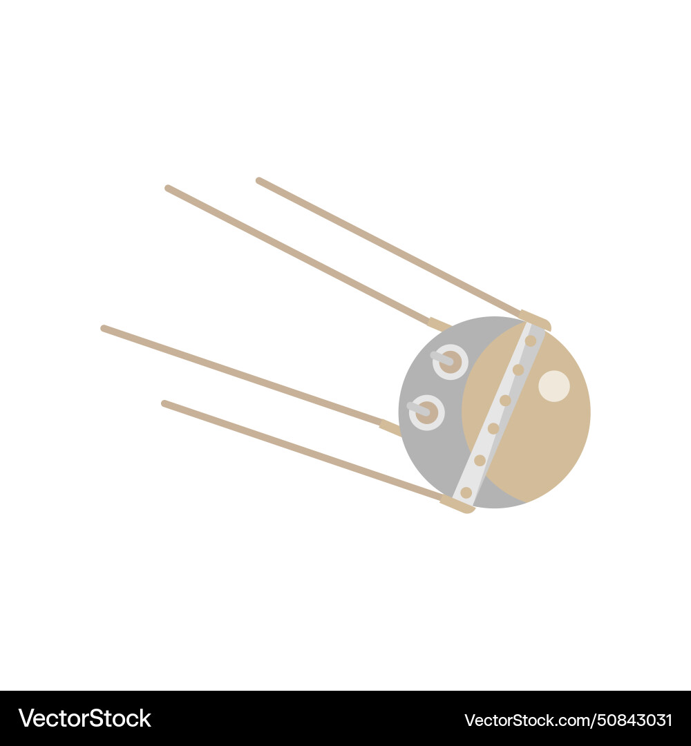 Retro satellite sputnik space ship Royalty Free Vector Image