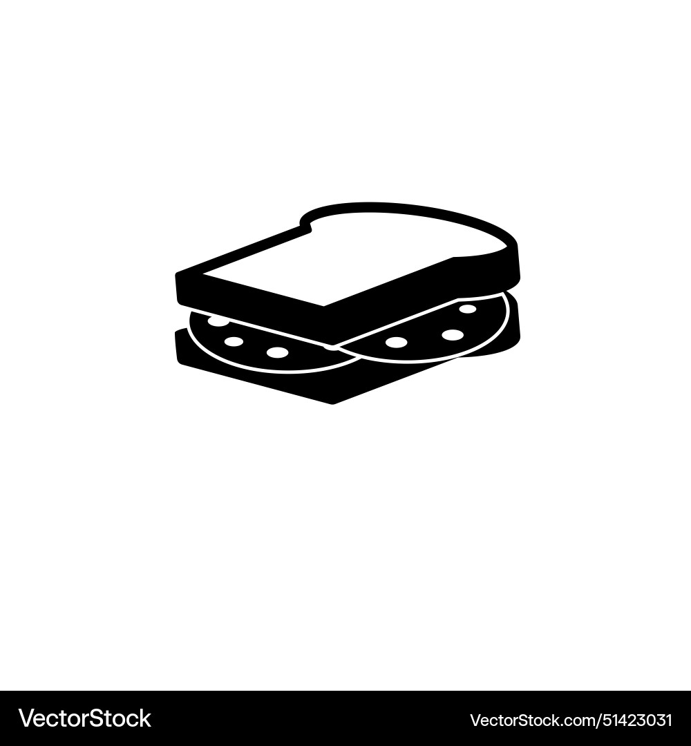 Sandwich with cheese and sausage solid flat icon Vector Image