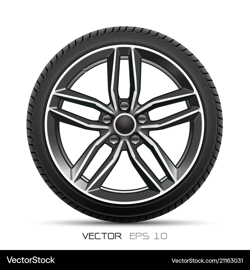 Sport Aluminum Car Wheels Royalty Free Vector Image