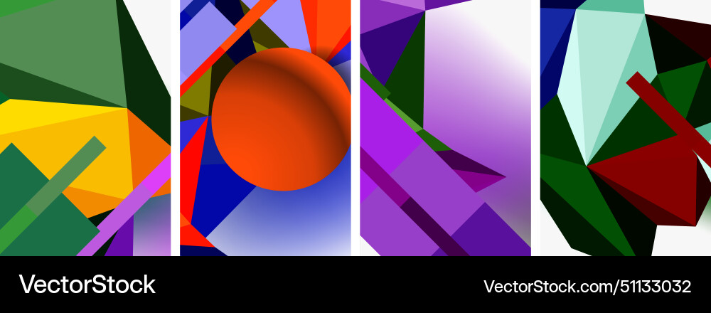 A bunch of different colored geometric shapes Vector Image