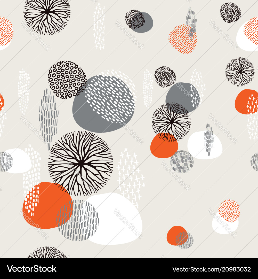 Abstract boho hand drawn seamless pattern Vector Image