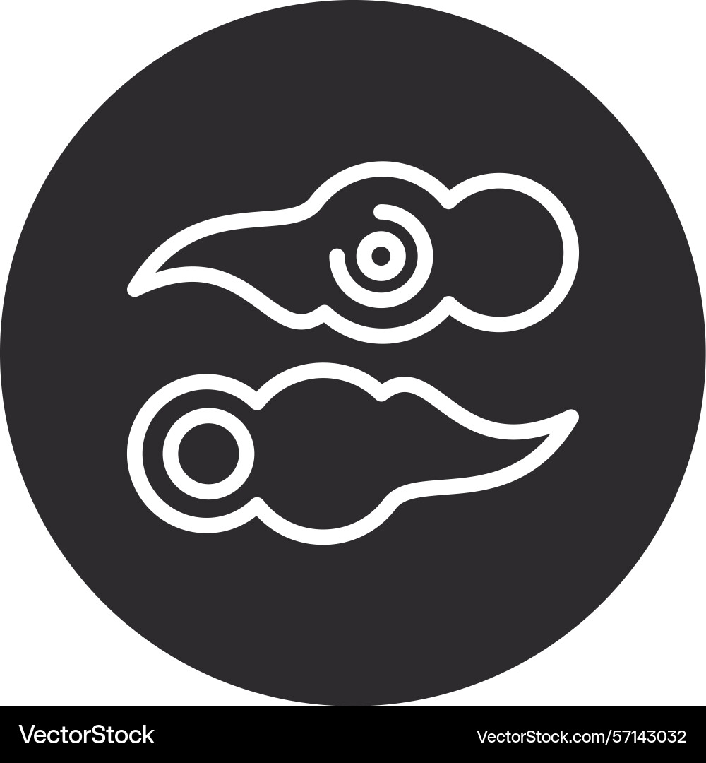 Auspicious cloud inverted circle black Royalty Free Vector