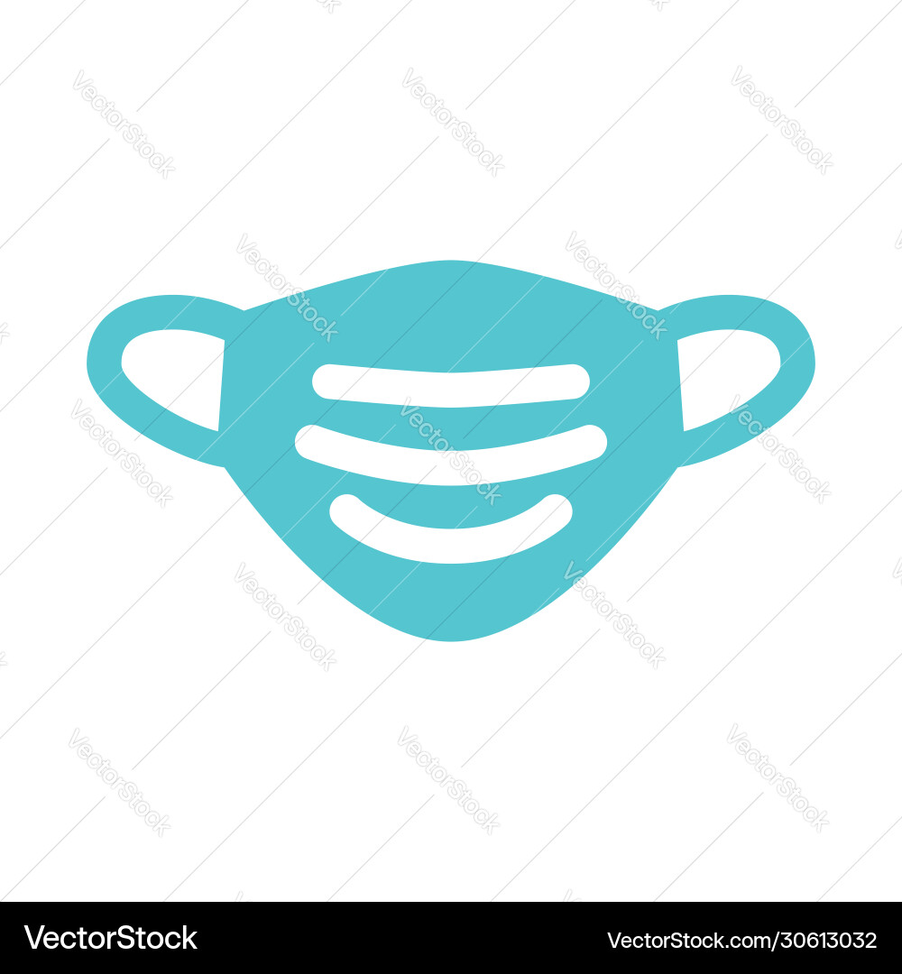 Basic surgical mask icon Royalty Free Vector Image