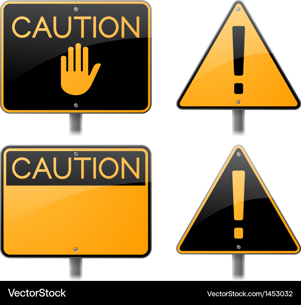 Caution and warning signs Royalty Free Vector Image