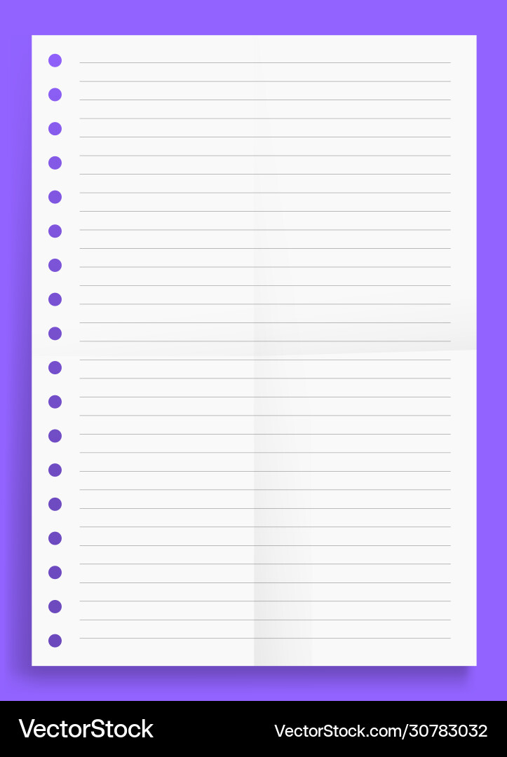 Crumpled standart blank lined series a4 format Vector Image