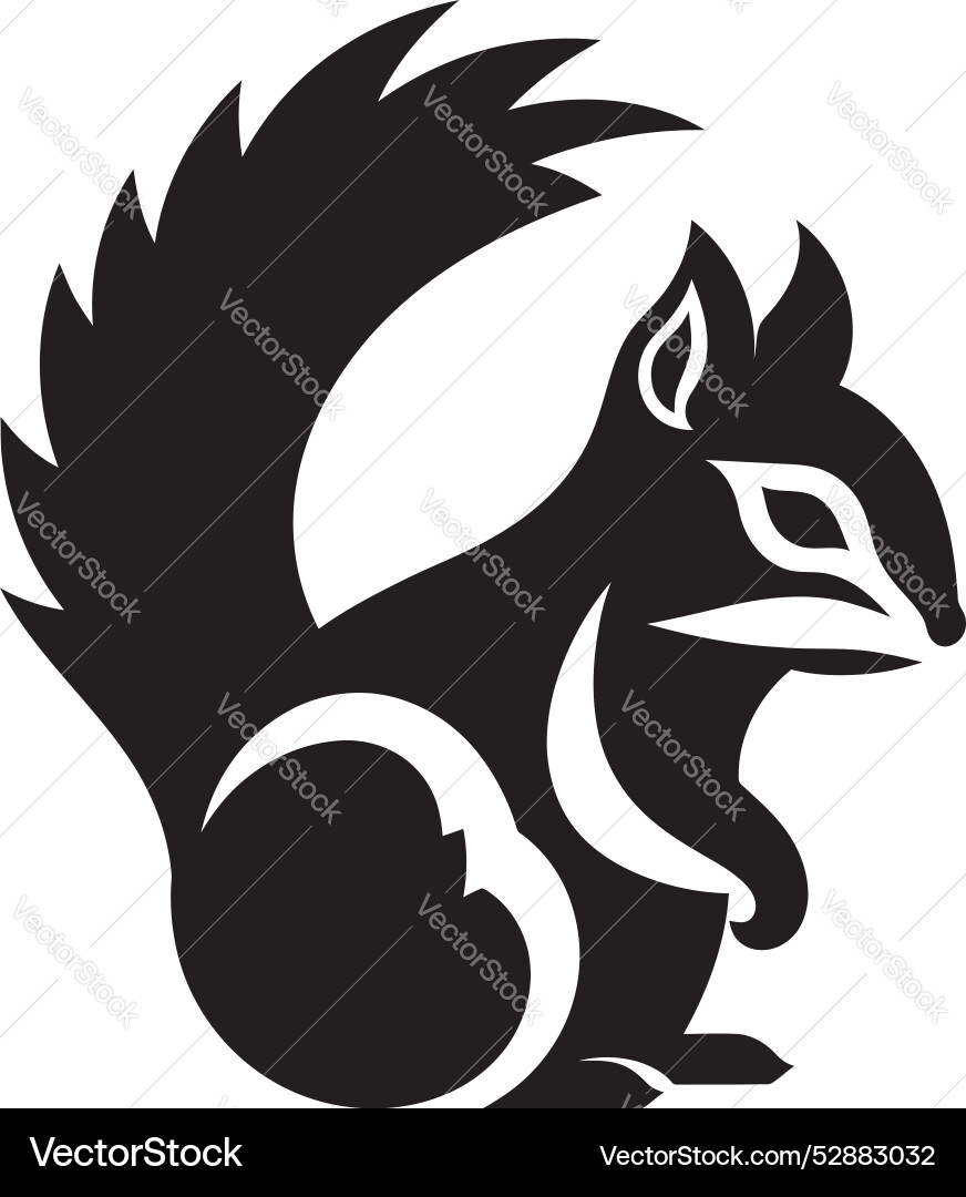 Graceful ebony squirrel elegant squirrel in black Vector Image