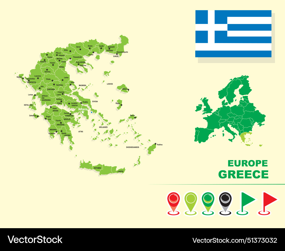 Greece map Royalty Free Vector Image - VectorStock