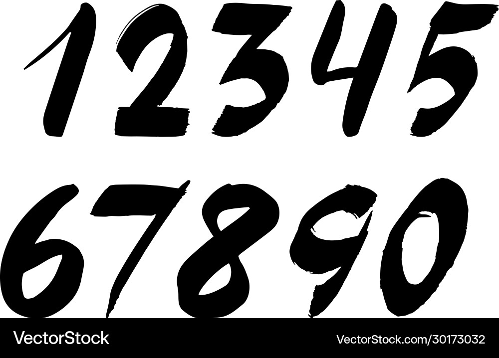 Handwritten numbers isolated on white background Vector Image