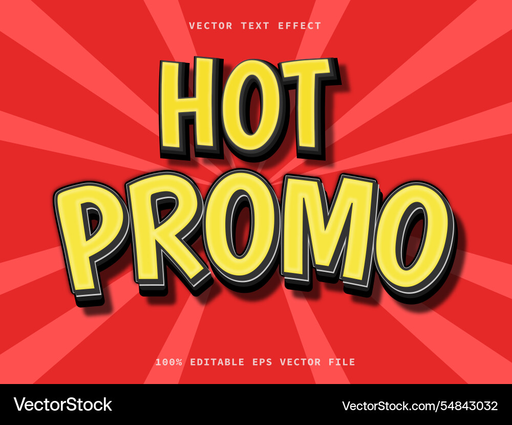 Hot promo 3d text effect Royalty Free Vector Image