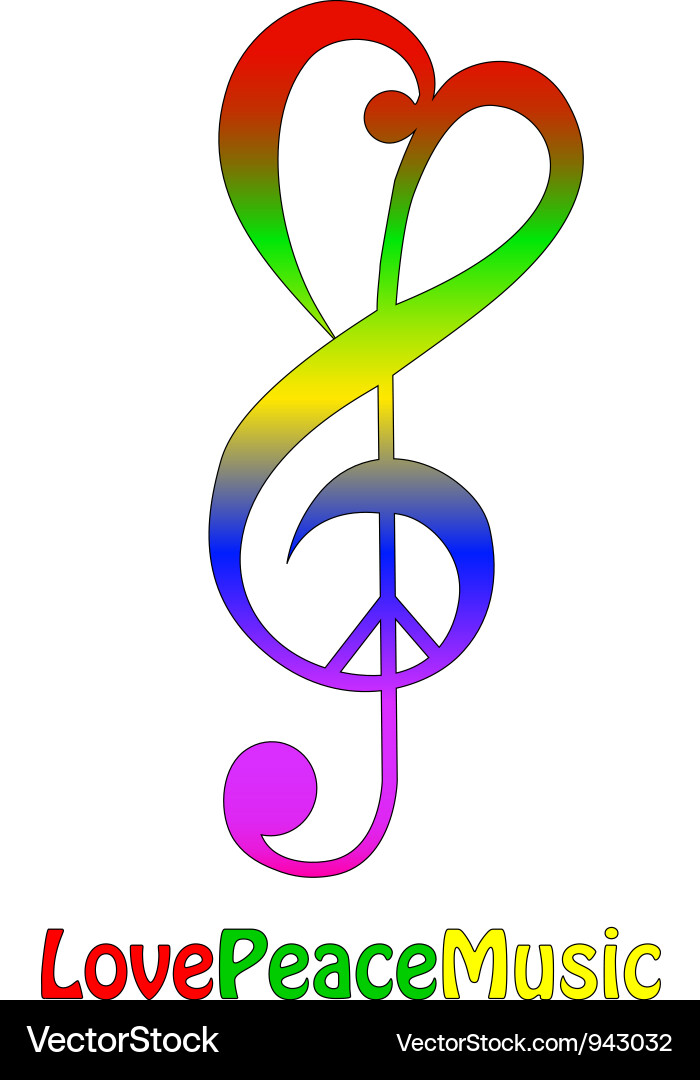 Love peace and music isolated on white Royalty Free Vector