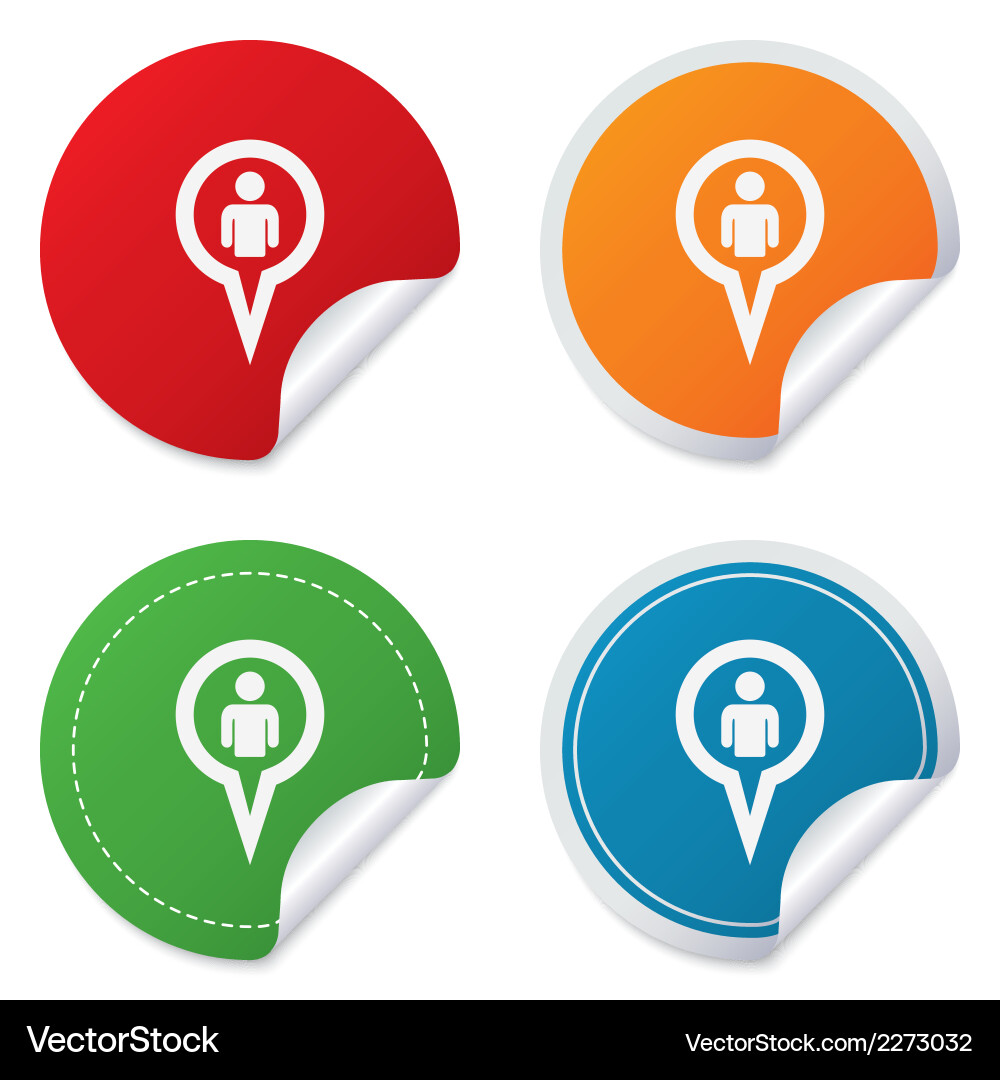 Map pointer user sign icon marker symbol Vector Image