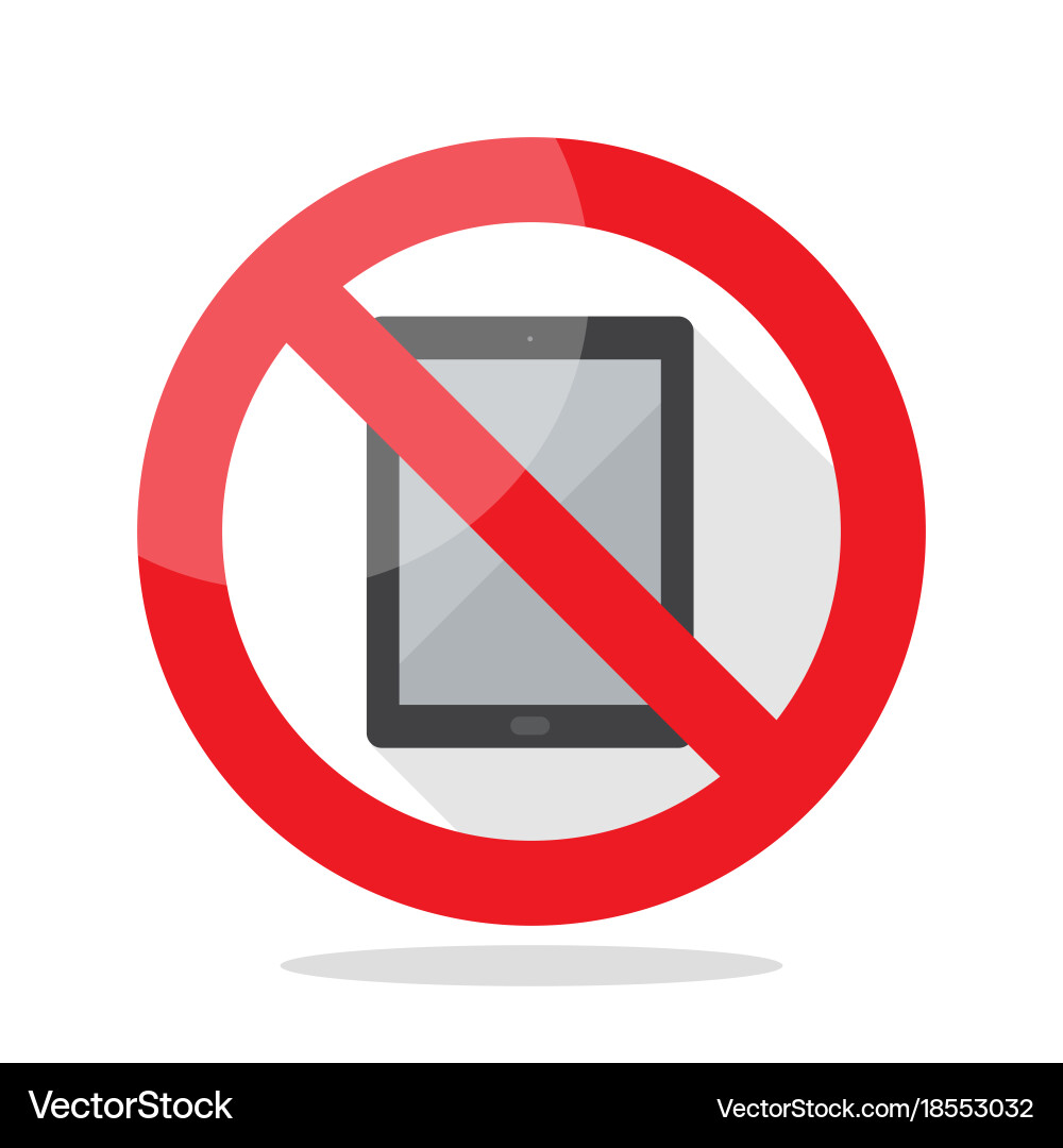 No computer tablet sign Royalty Free Vector Image