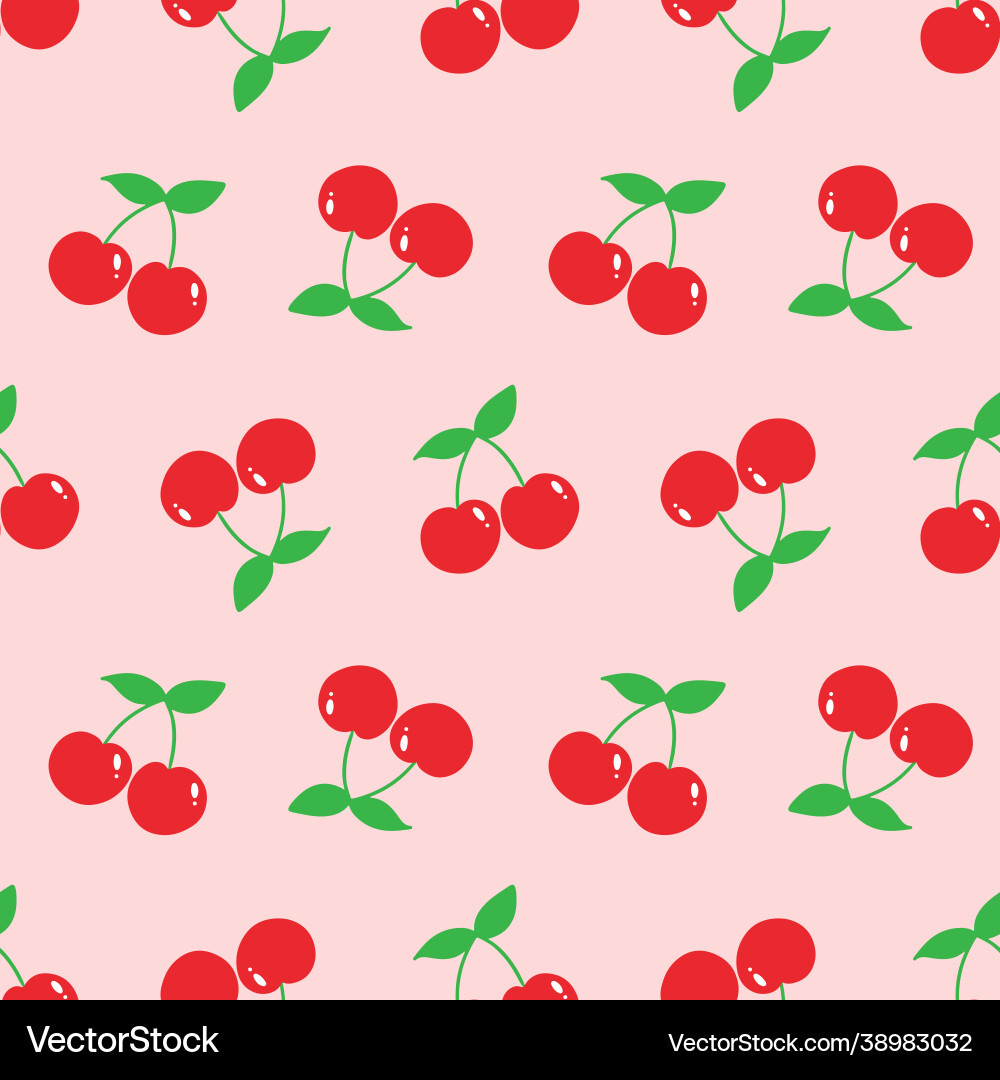 Red Cherry Seamless Pattern Royalty Free Vector Image