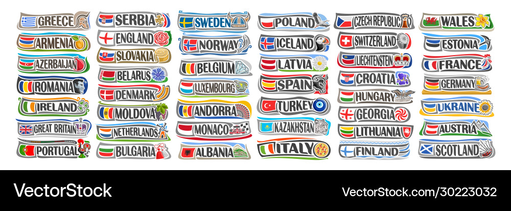Set european countries Royalty Free Vector Image