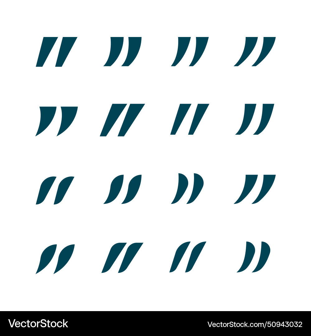 Set of simple quote mark sign background a Vector Image