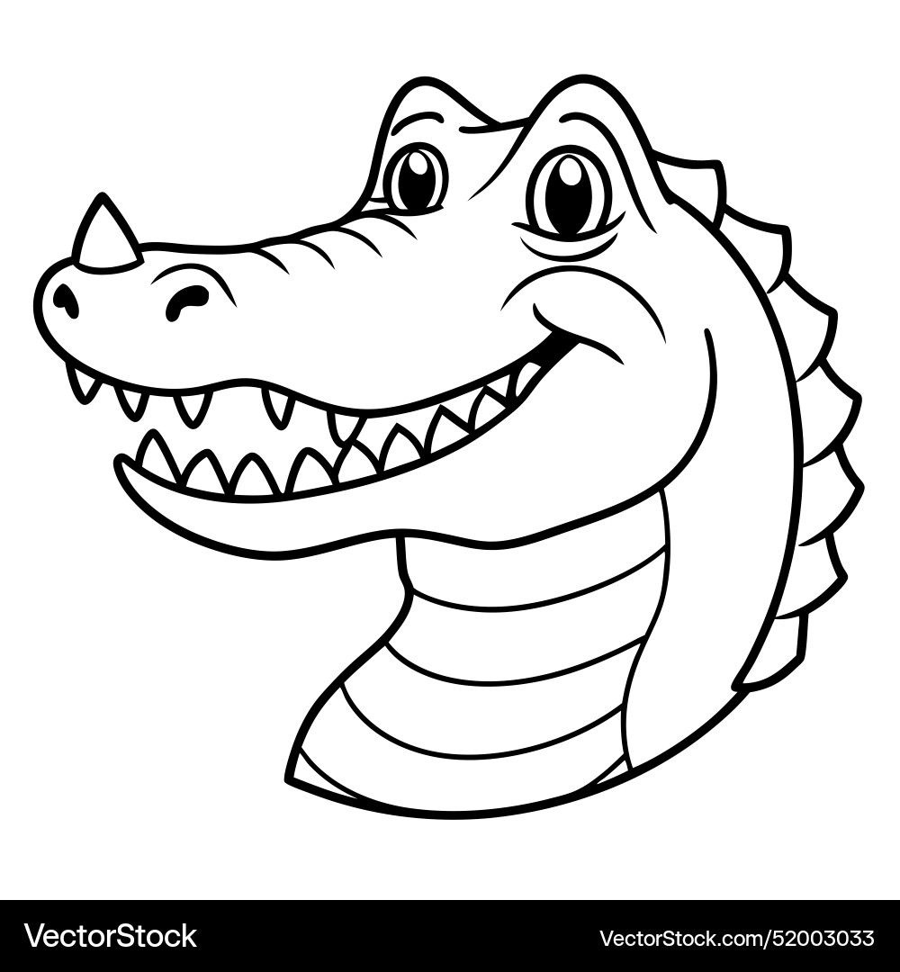 Common caiman alligator smiles icon Royalty Free Vector