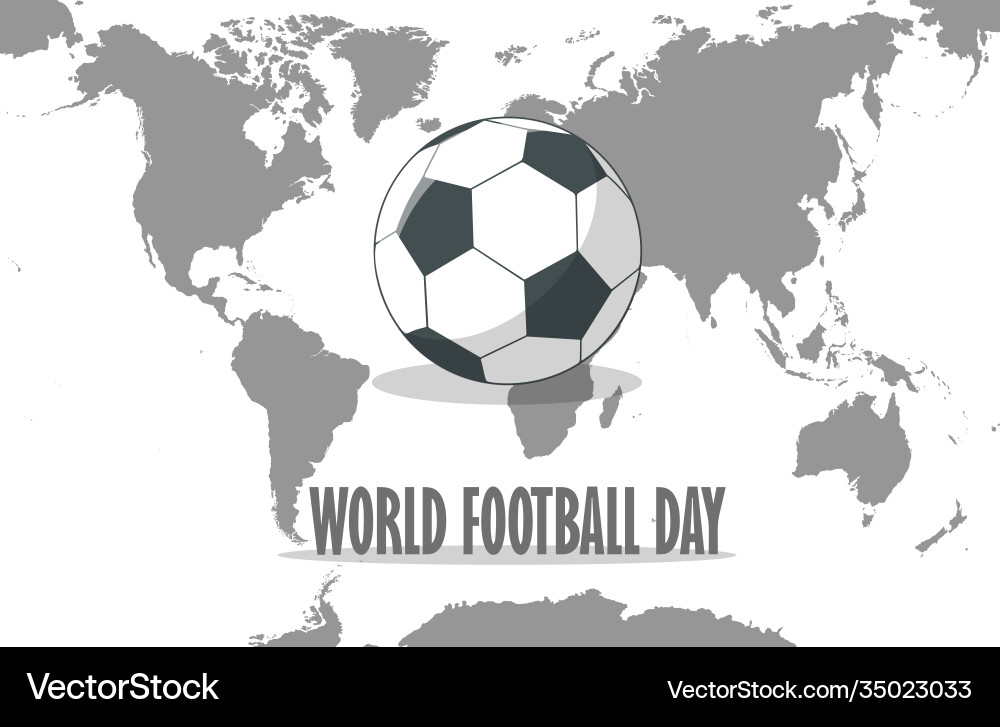Football ball on world map Royalty Free Vector Image