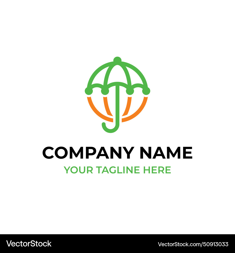 Global umbrella protect logo Royalty Free Vector Image