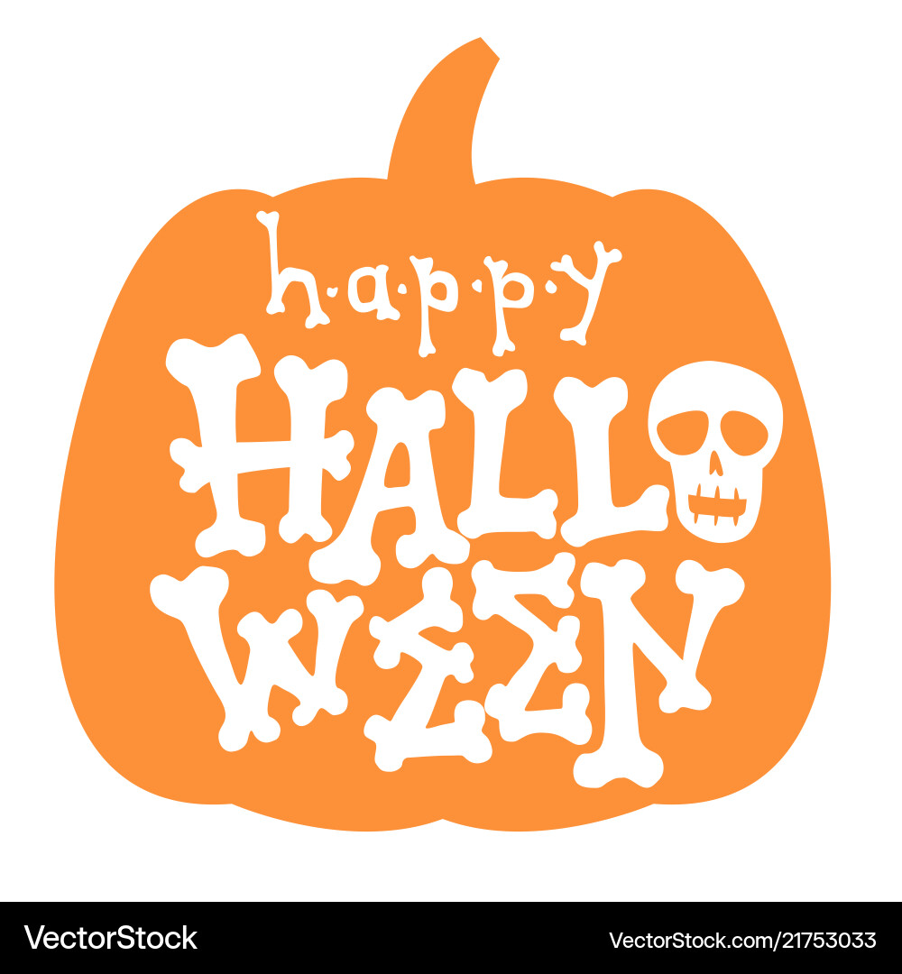 Halloween Bone Lettering Card Royalty Free Vector Image