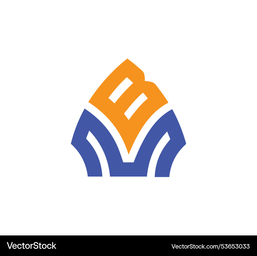 Initial mb letter logo design template Royalty Free Vector