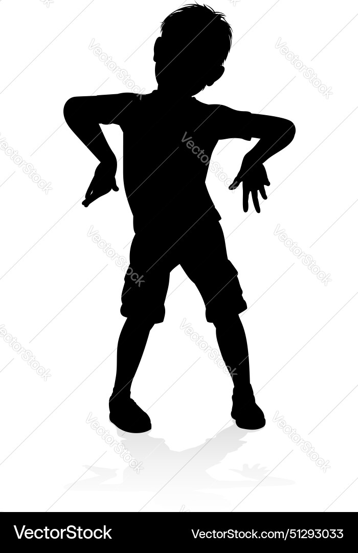 Kid child silhouette Royalty Free Vector Image