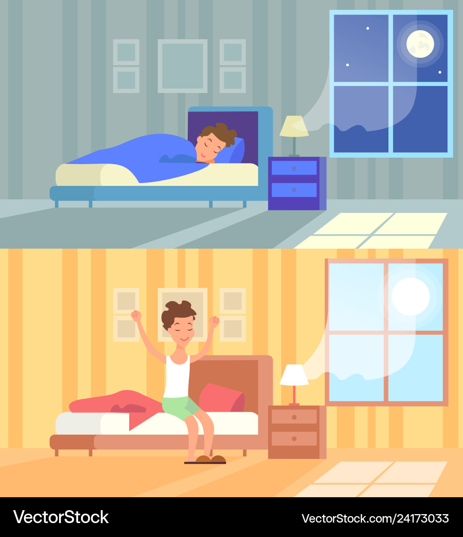 Man sleeping at night Royalty Free Vector Image