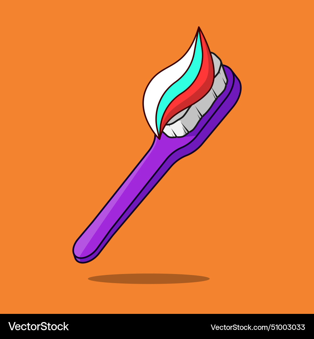 Plastic toothbrush icon Royalty Free Vector Image