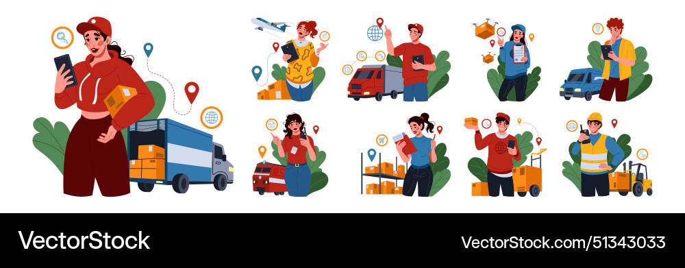 Supply export delivery service business trade Vector Image