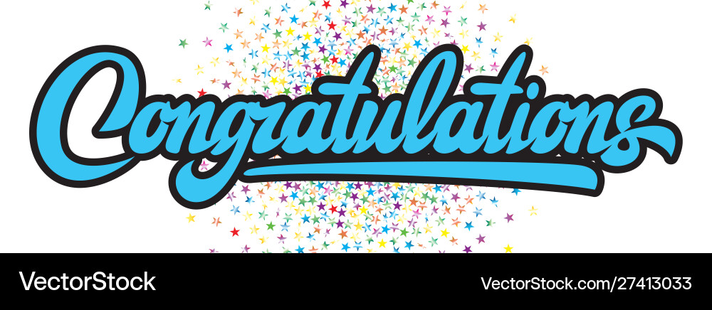 With calligraphic inscription congratulations Vector Image