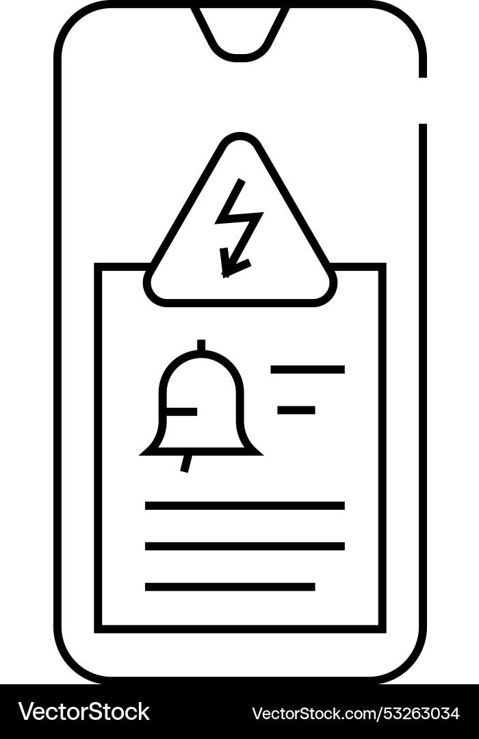 Alert electricity line icon Royalty Free Vector Image